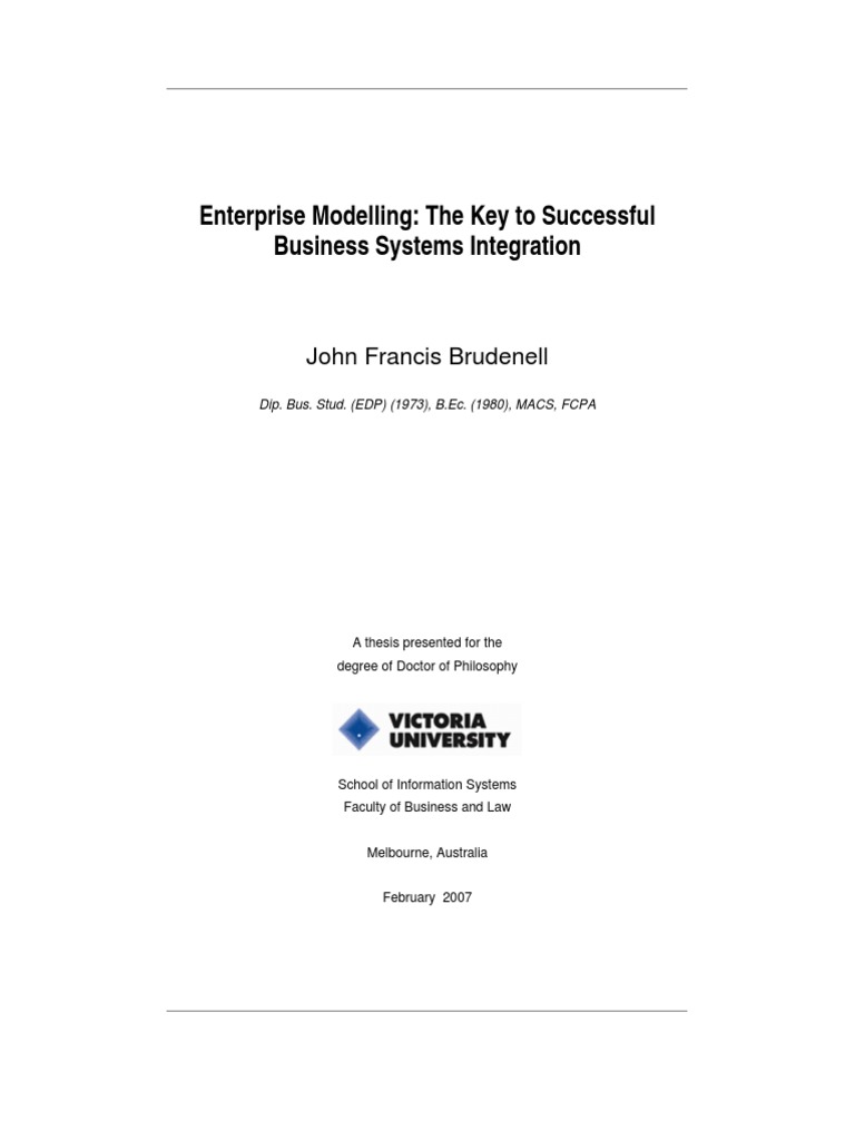 Enterprise Modelling for Business Integration | PDF | Business Process ...