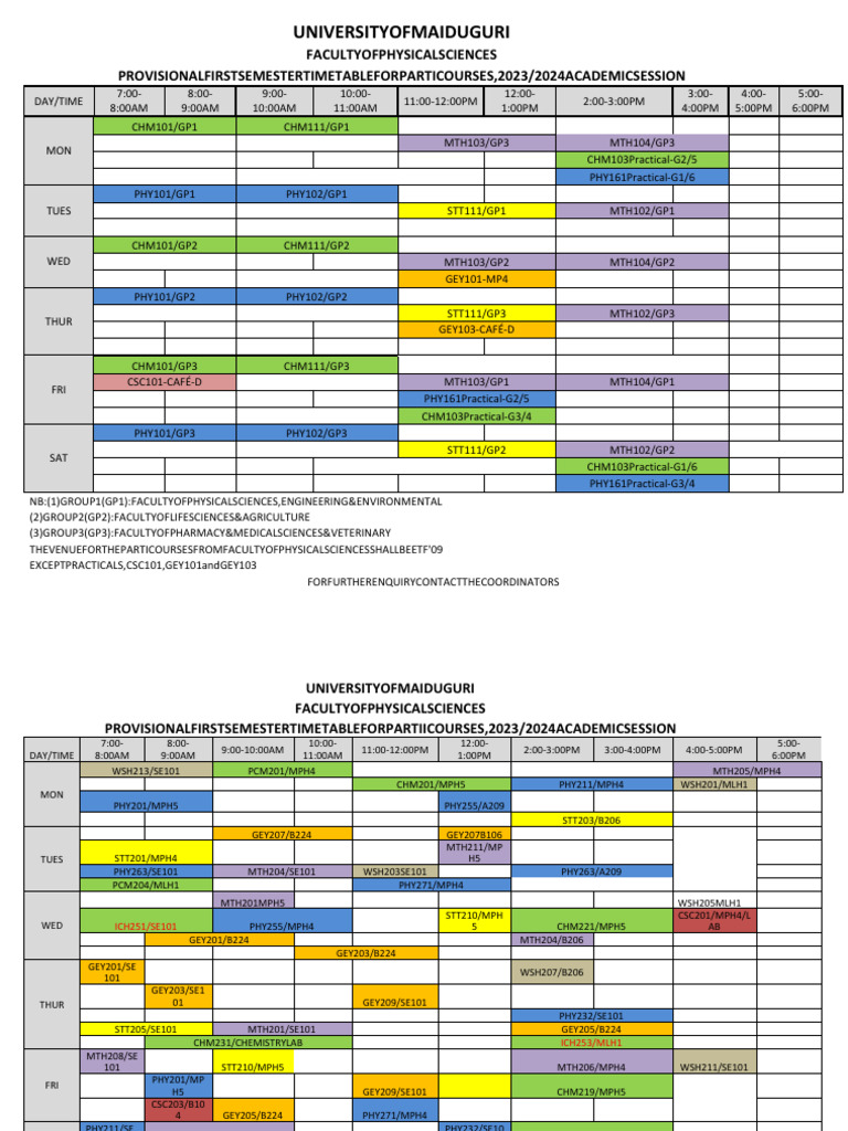 FPS Timetable 2024 | PDF