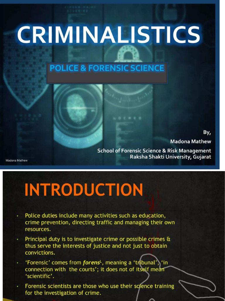 Police & Forensic Science | PDF