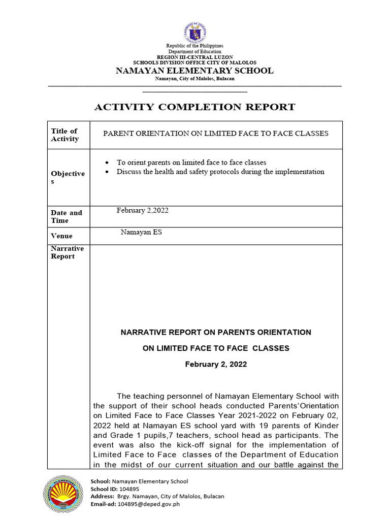 ACR-Parents Orientation On Limited Face To Face | PDF | Career & Growth ...