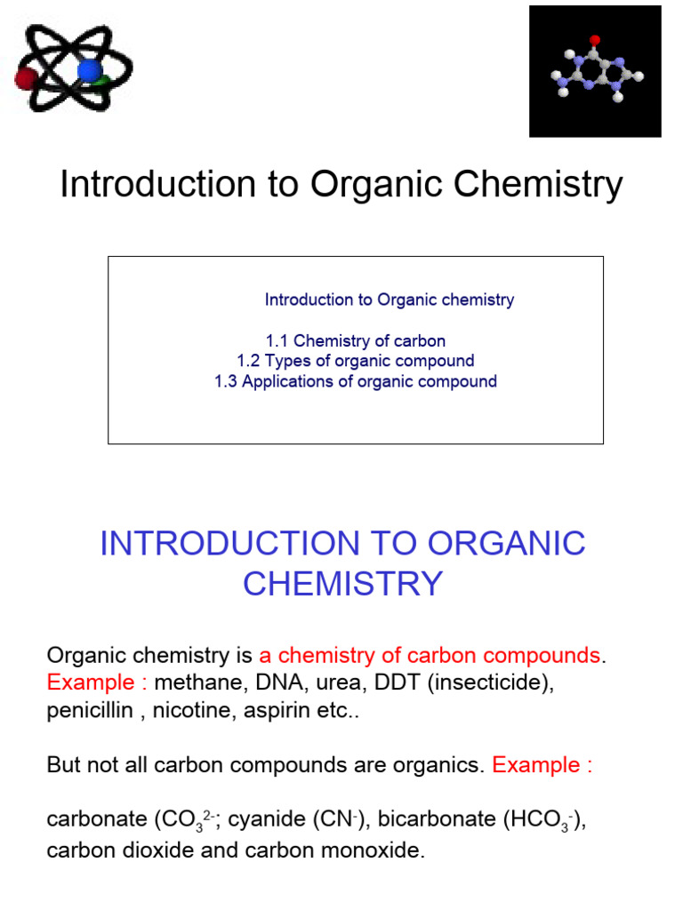 Overview of Organic Chemistry Basics | PDF | Organic Compounds | Carbon