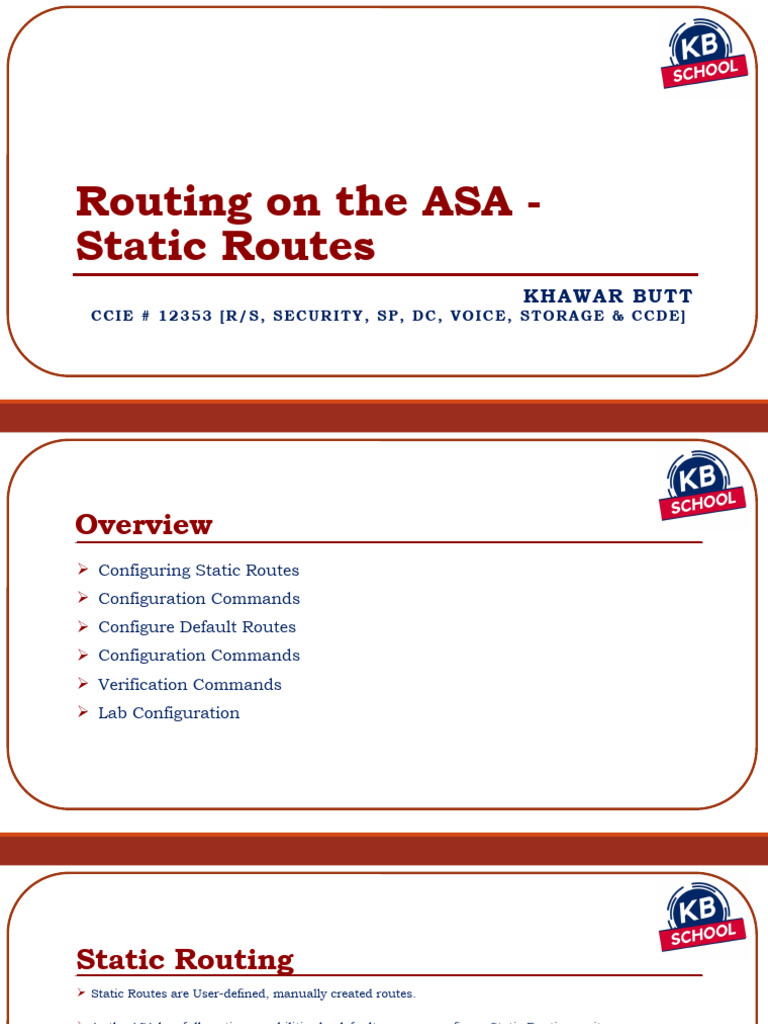 Configuring Static Routes on ASA | PDF | Router (Computing) | Computer ...