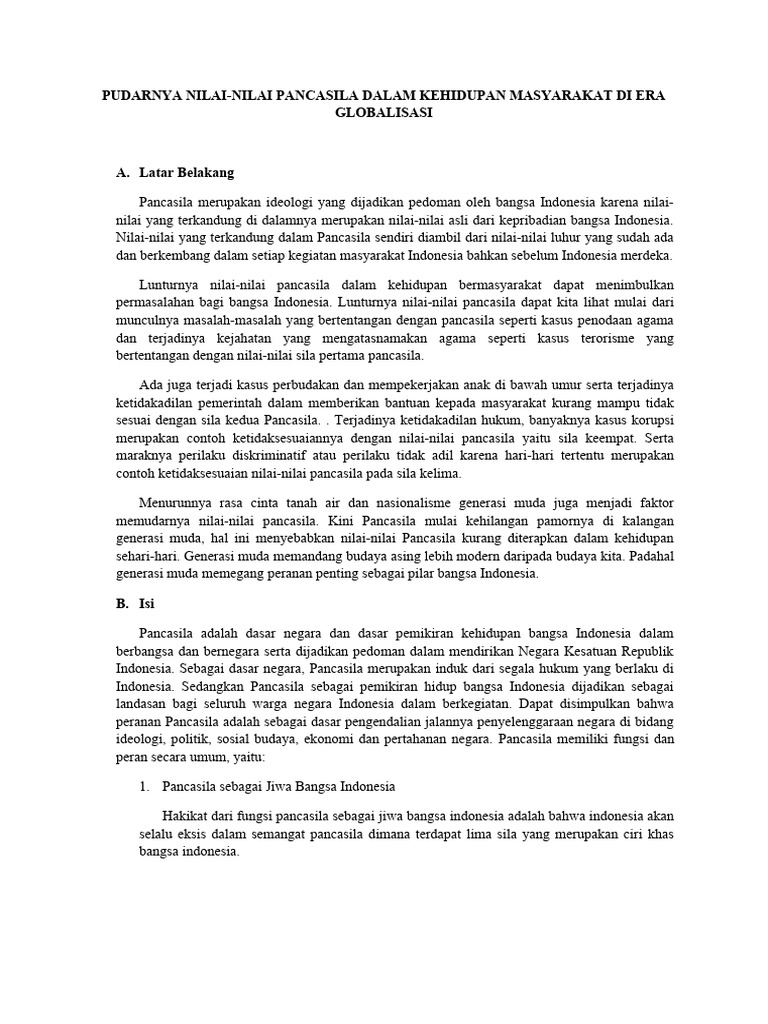 Essai Pancasila | PDF