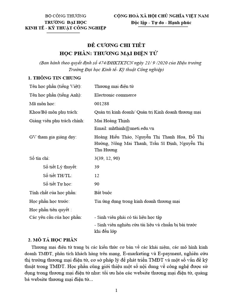 Thương Mại Điện Tử - KDTM | PDF