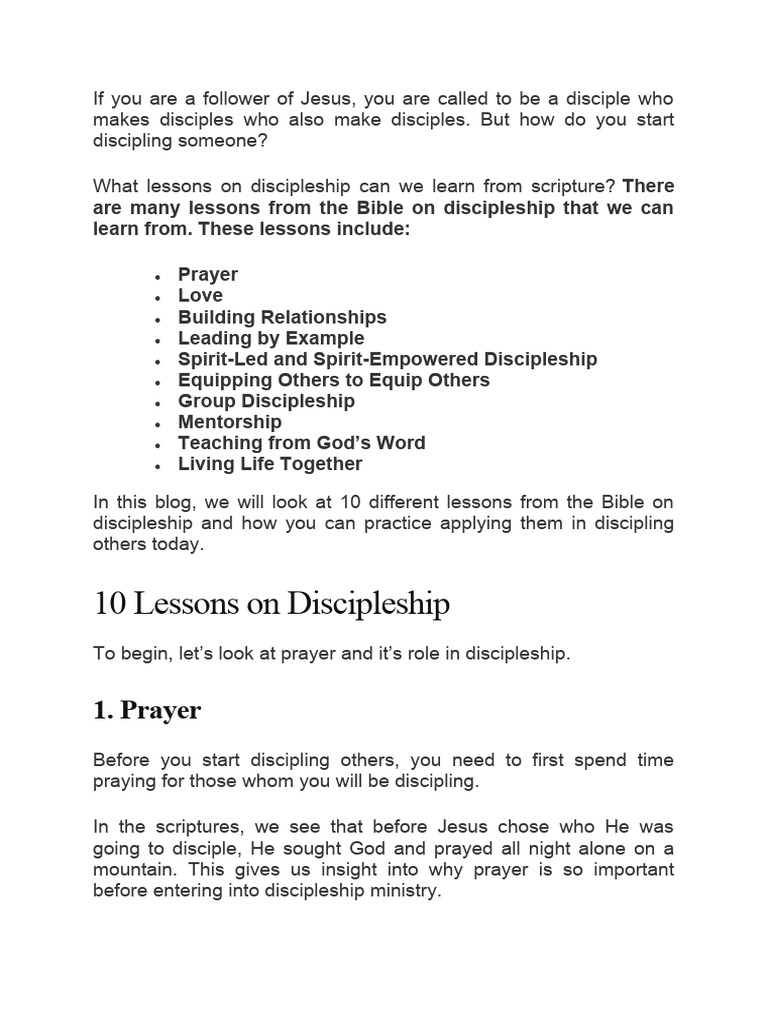 10 Ways of Discipleship | PDF | Disciple (Christianity) | Jesus