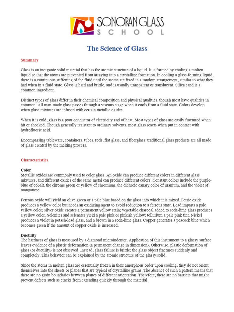 The Science of Glass | PDF