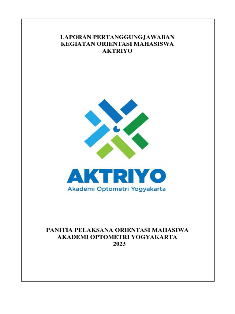 Laporan Pertanggungjawaban Aktriyo | PDF | Seni