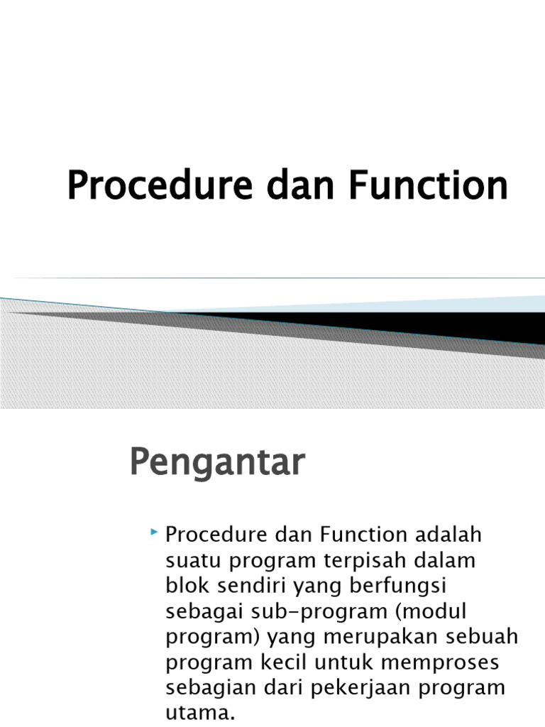 Prosedur & Fungsi: Panduan Lengkap | PDF | Karier & Perkembangan | Komputer
