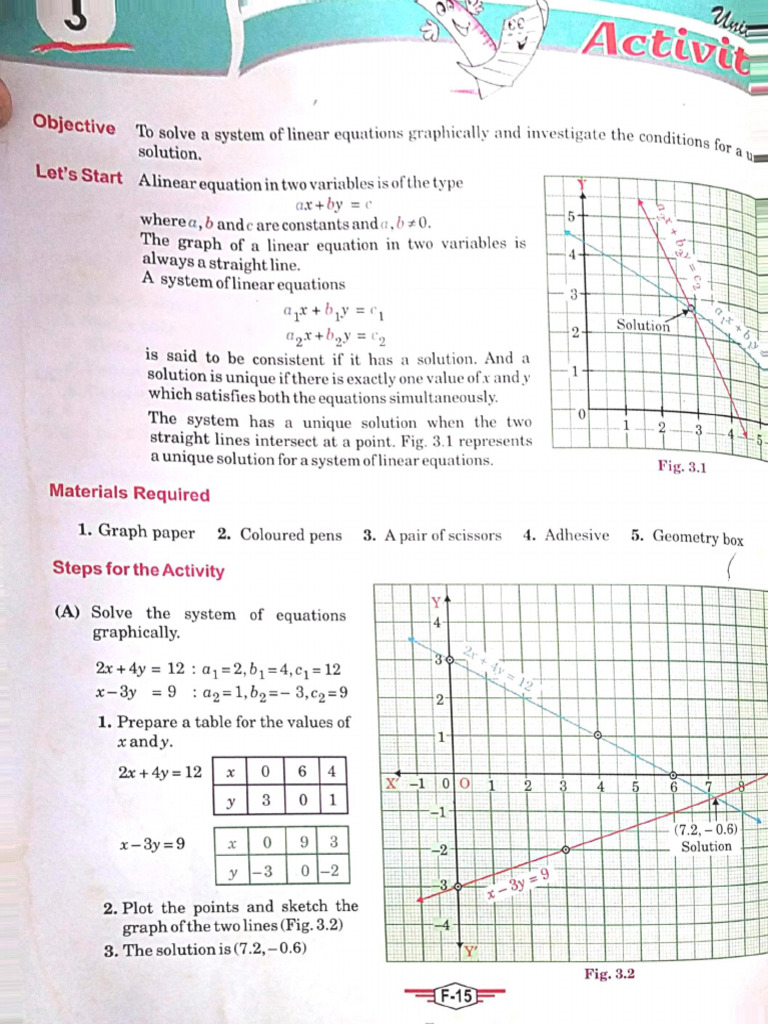 Class X Activities | PDF | Equations | System Of Linear Equations