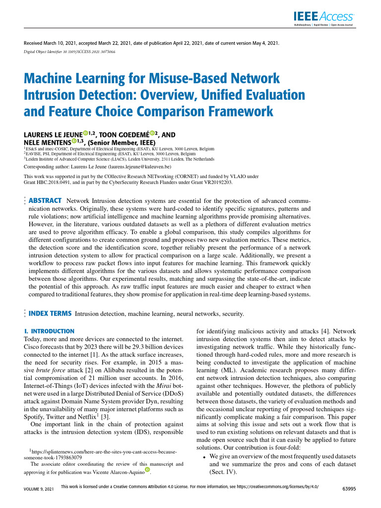 Machine Learning For Misuse-Based Network Intrusion Detection Overview Unified Evaluation and ...