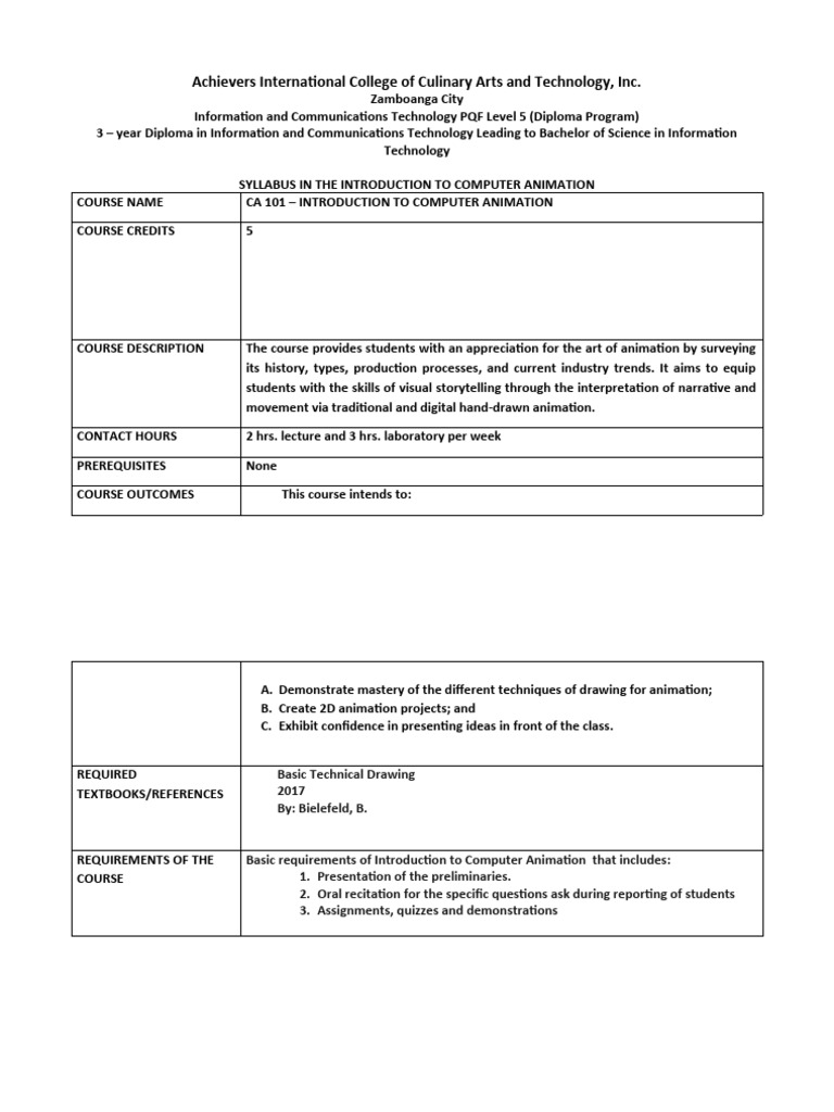CA 101 - Introduction To Computer Animation | PDF | Animation ... CA 101 - Introduction To Computer Animation | PDF | Animation ...
