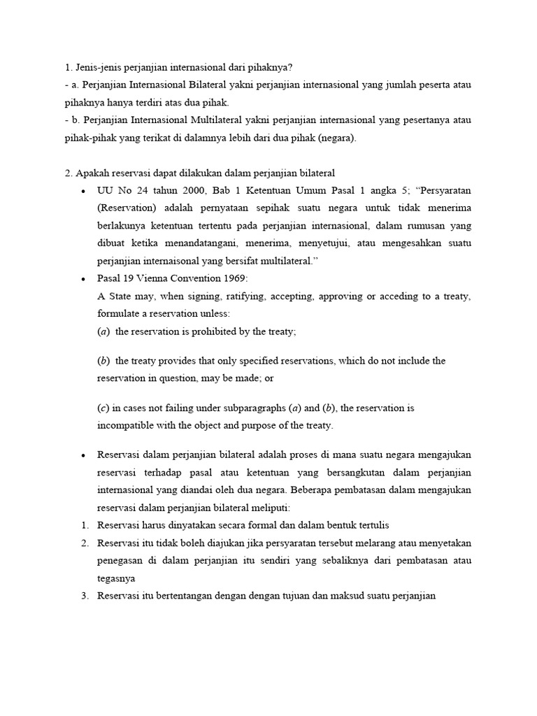 UAS Perjanjian Internasional | PDF | Hukum