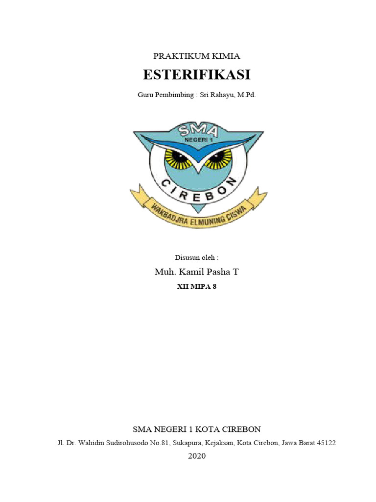 Laporan Praktikum Esterifikasi | PDF Laporan Praktikum Esterifikasi | PDF