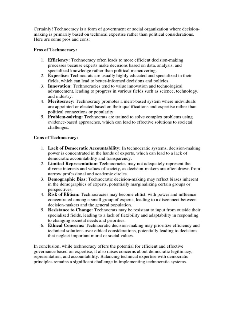 Technocracy Pdf Expert Decision Making