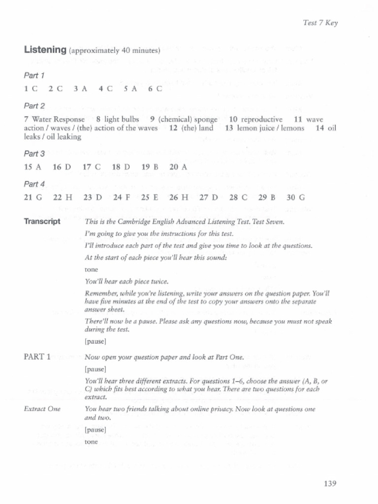 Mock Test 7 - Listening Script | PDF
