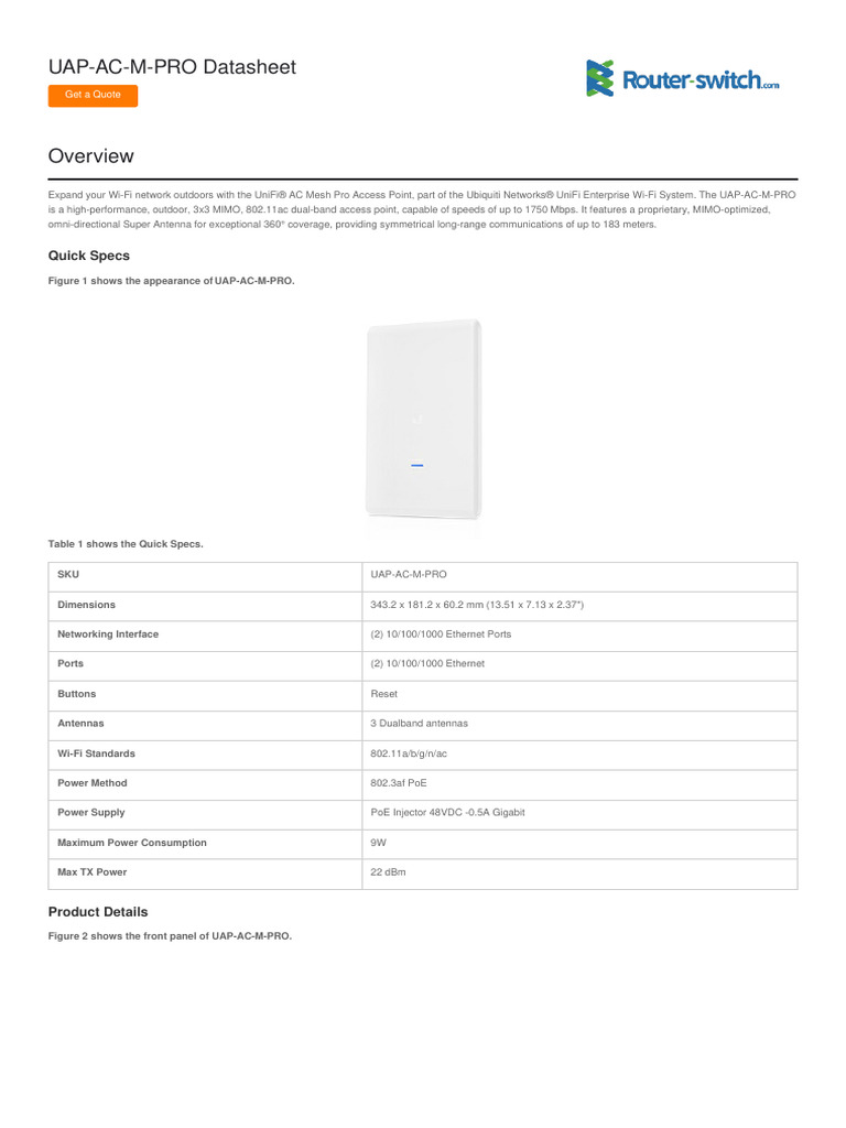 Uap Ac M Pro Datasheet | PDF | Wi Fi | Information And Communications ...