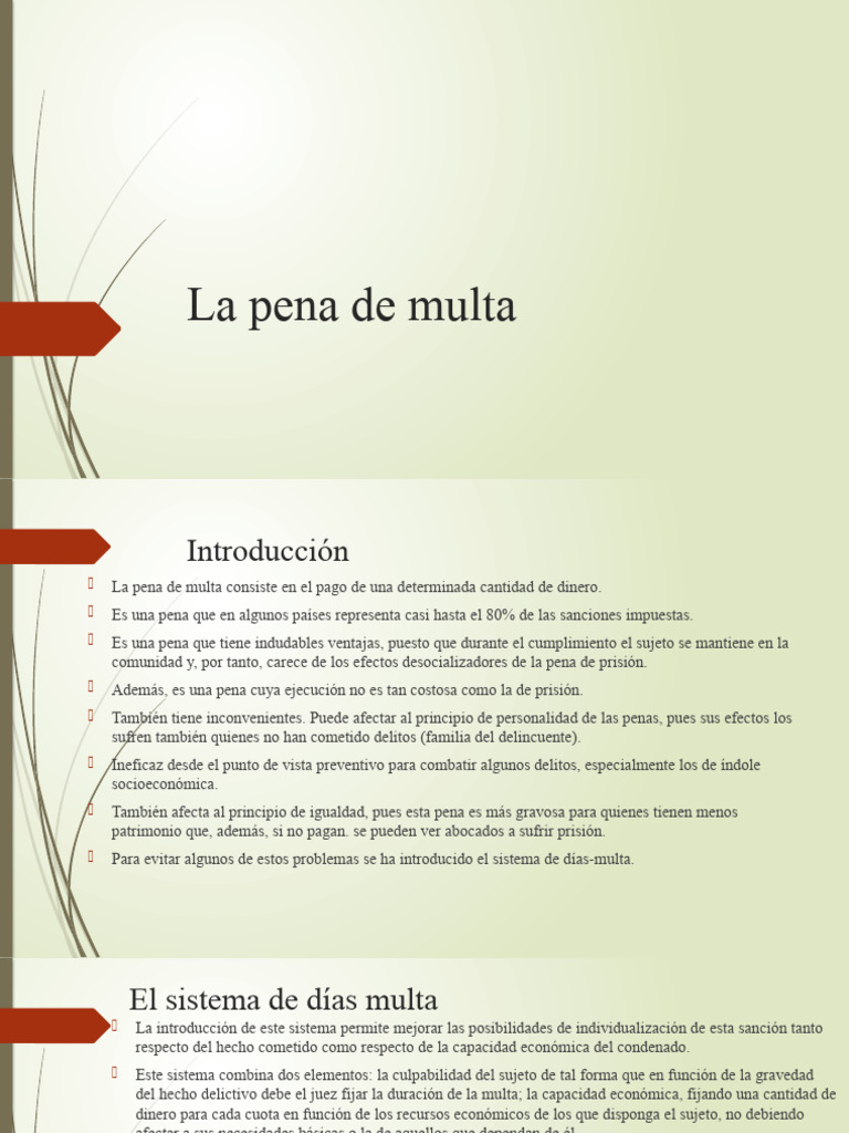 La Pena de Multa | PDF | Multa (pena) | Castigos