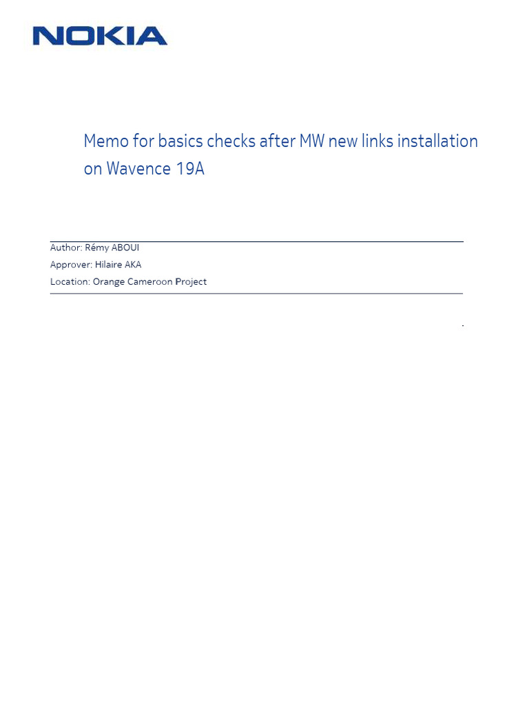 MW Links Basics - Checks - Wavence-Released2 | PDF | Computer Network ...