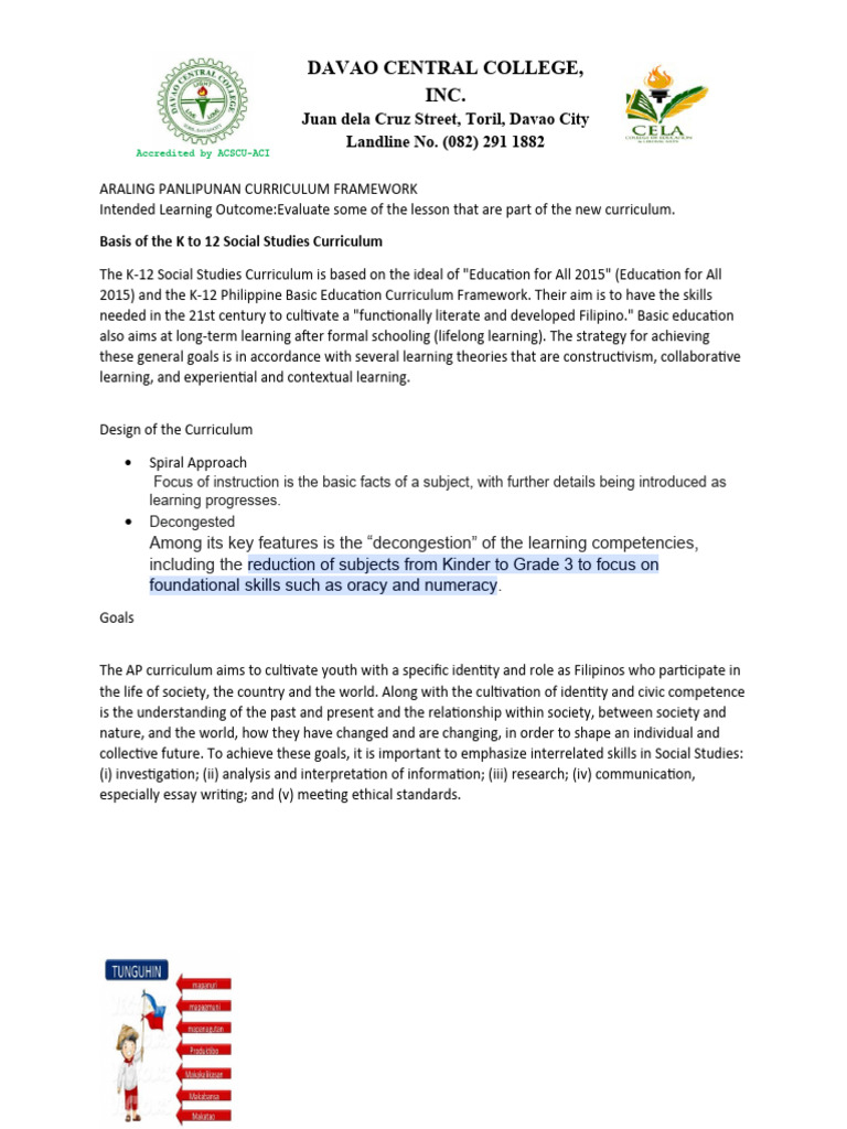 Araling Panlipunan Curriculum Framework | PDF