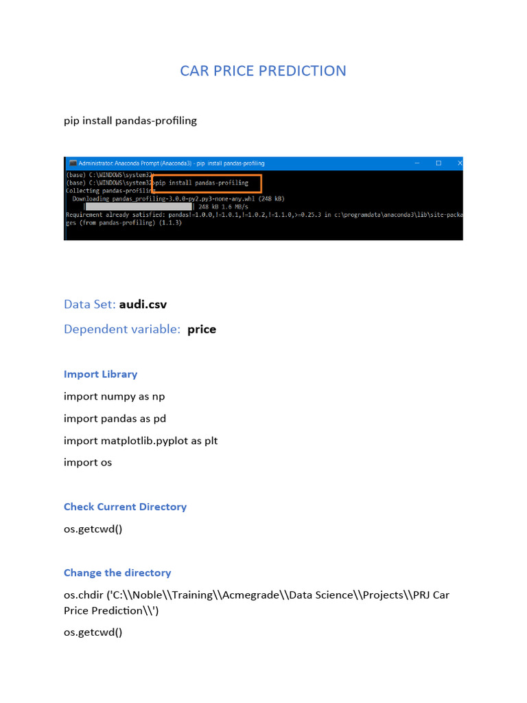 PRJ Car Price Prediction For Data Science | PDF | Mean Squared Error | Regression Analysis