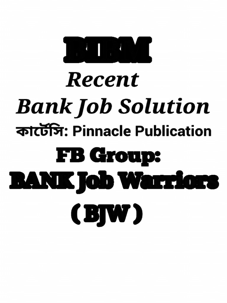BIBM Recent BANK Job Solution by BJW | PDF