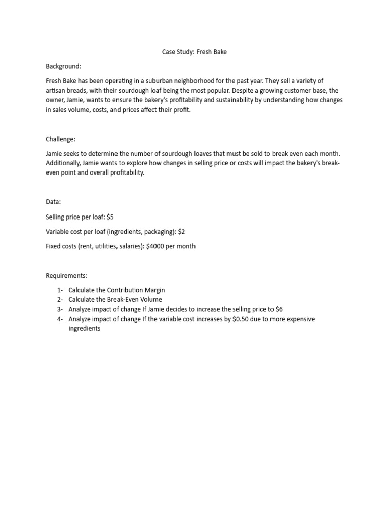 Case Study - Fresh Bake | PDF