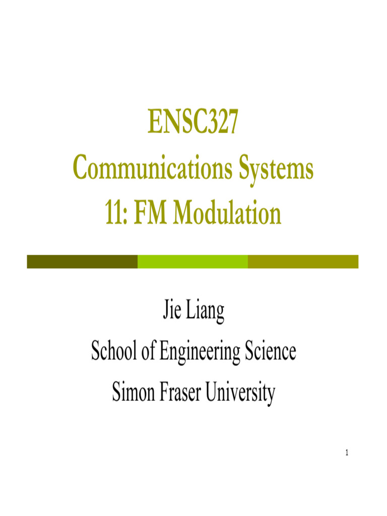 Pre 11 FM Mod | PDF | Frequency Modulation | Telecommunications