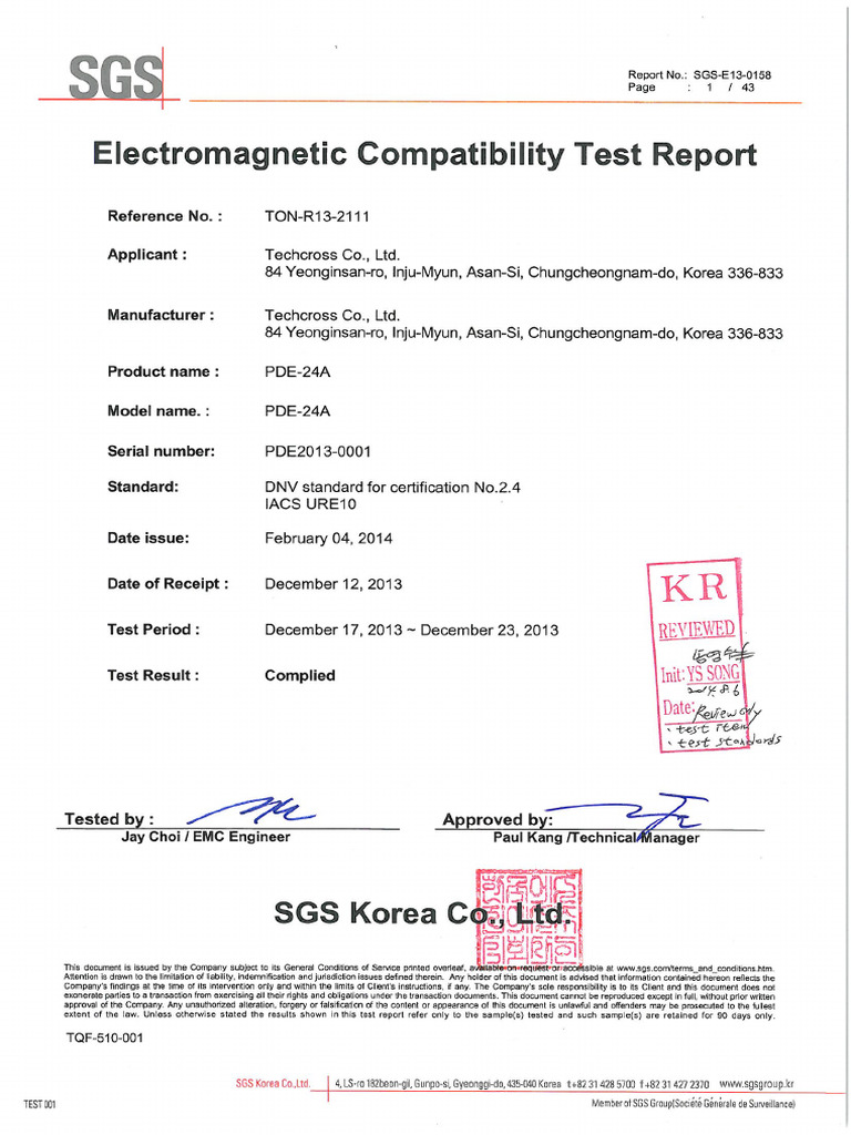 Electromagnetic Compatibility Tests (SCF BALTICA) | PDF