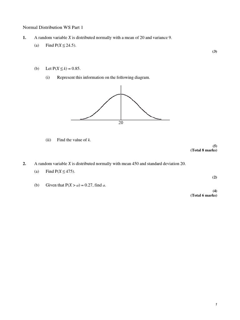 Normal DIstribution Exercise 1 | PDF | Normal Distribution | Standard Deviation