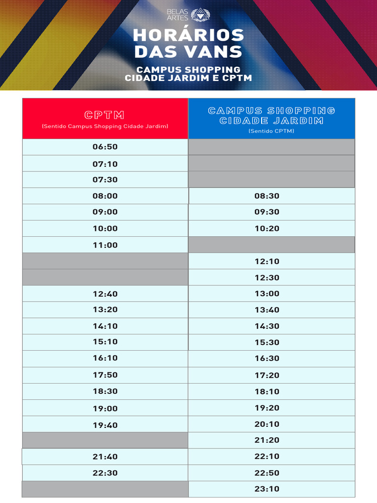 Horario Das Vans CJ 2024 | PDF