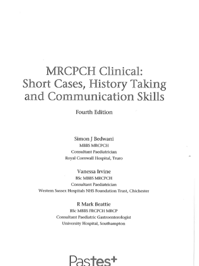 1 Mark MRCPCH Clinical Short Cases, History Taking & Communication | PDF