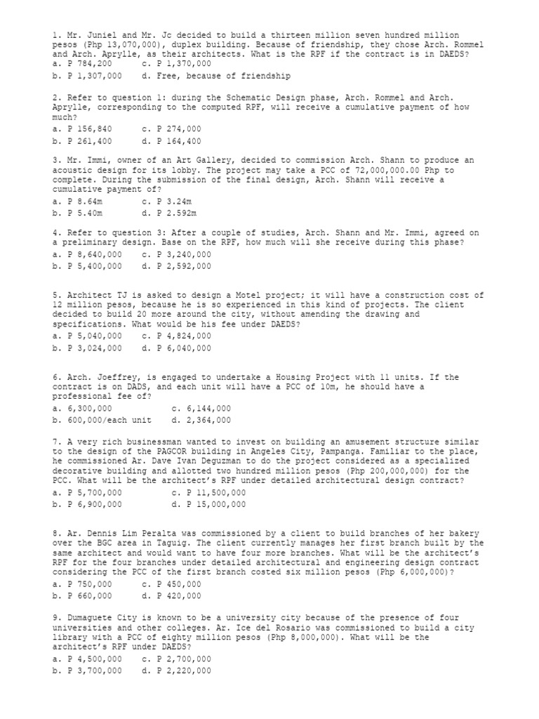 SPP Sample Calculations | PDF | Architect