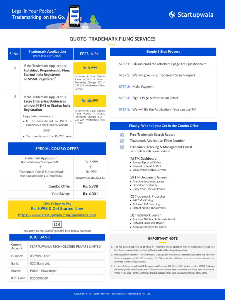 B) Quote For Trademark | PDF | Trademark | Service Industries