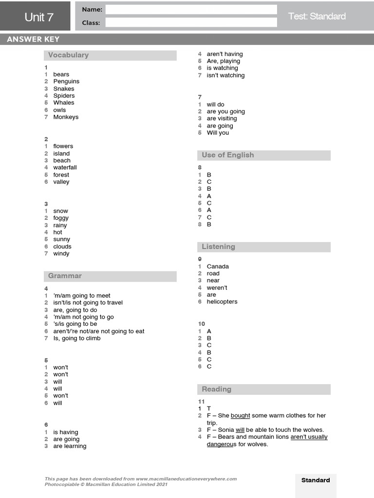 A2 U7 Standard AK | PDF