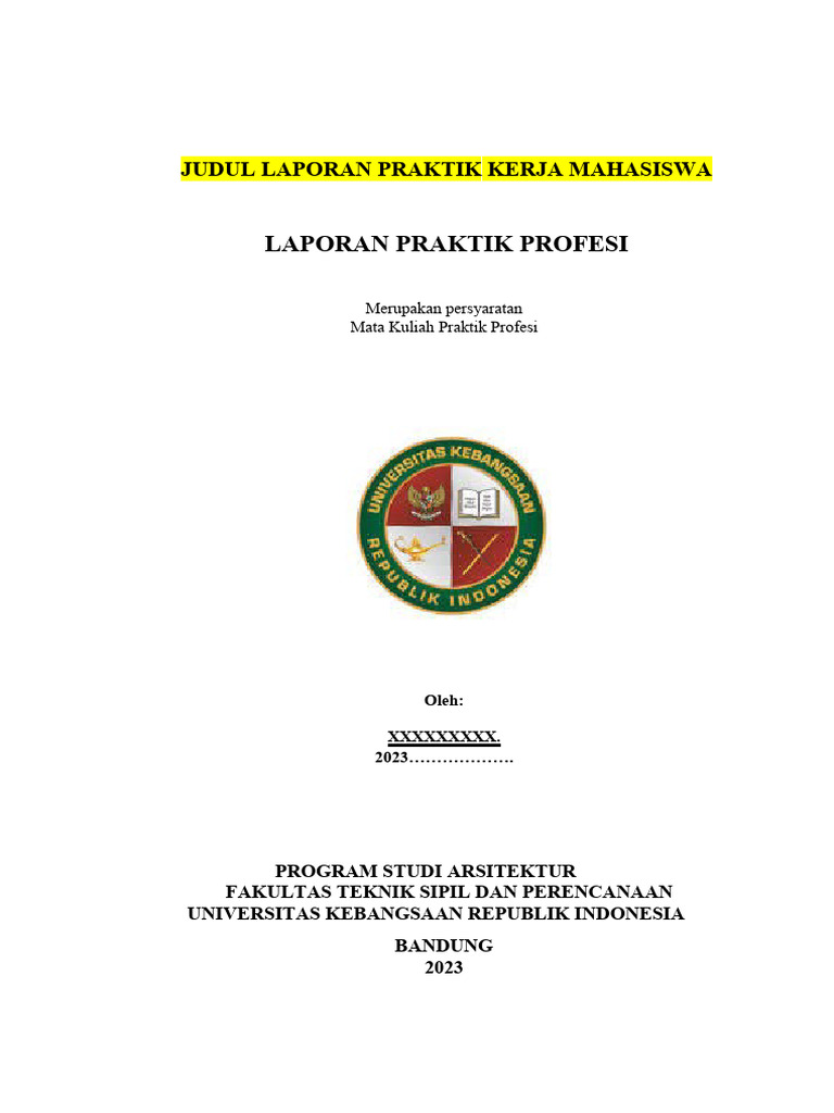 Template Laporan Praktik Kerja Ukri | PDF