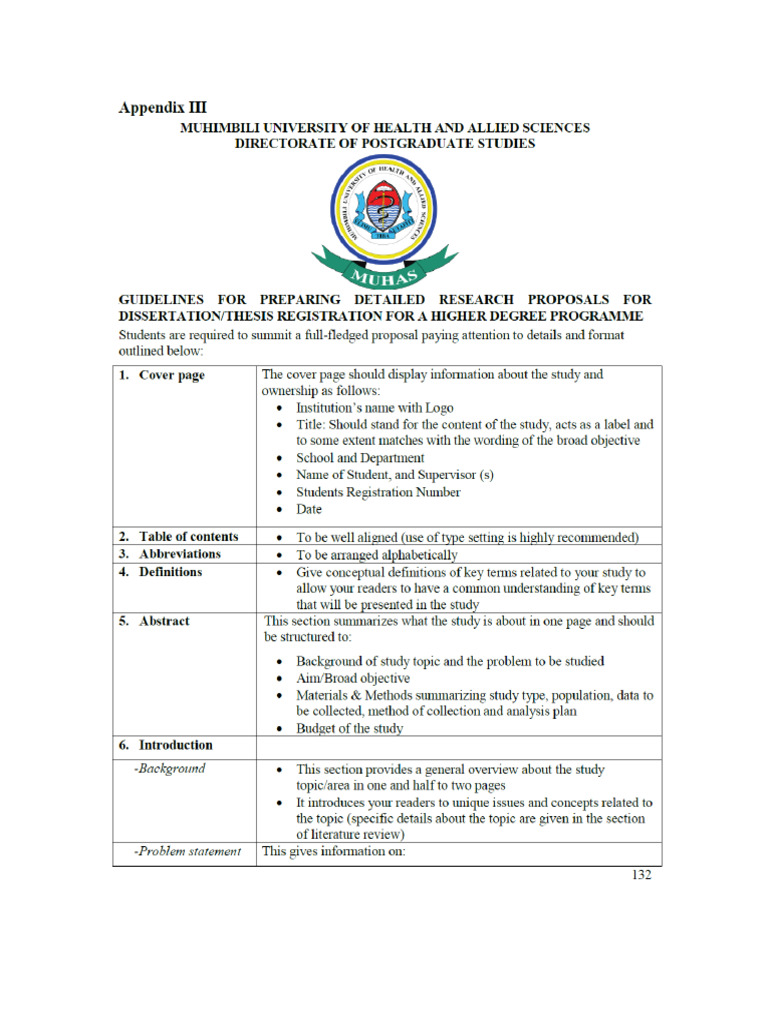 MUHAS Proposal Format | PDF MUHAS Proposal Format | PDF
