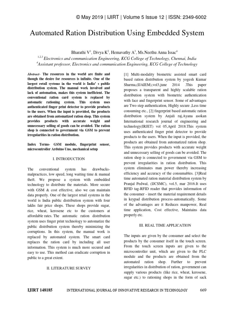 Ijirt148185 Paper | PDF | Fingerprint | Embedded System