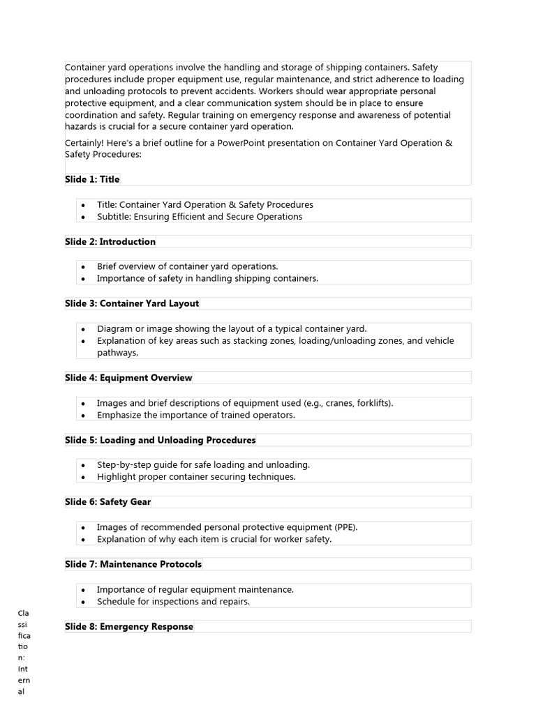 Container Yard Operations Involve The Handling and Storage of Shipping ...