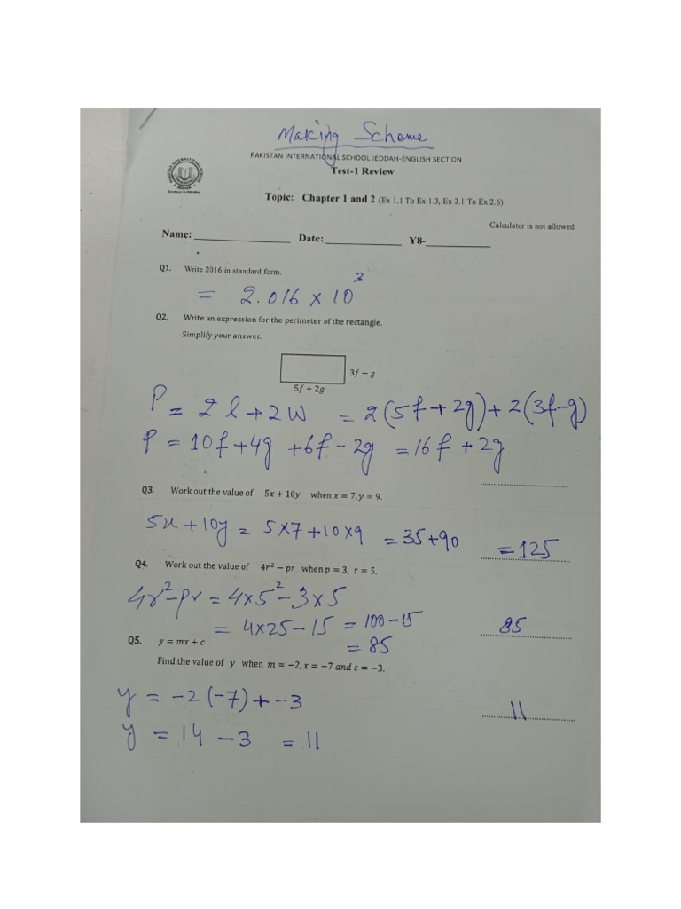 Test1 Rev Answers | PDF