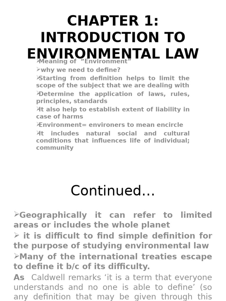 Introduction to Environmental Law | PDF | Environmental Law | World ...
