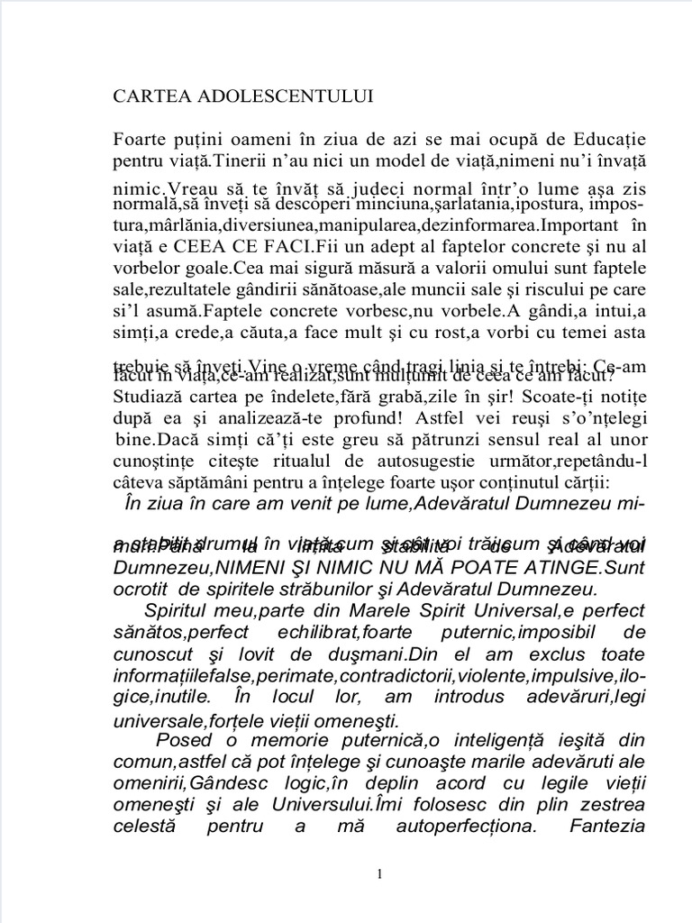 Cartea Adolescentului | PDF