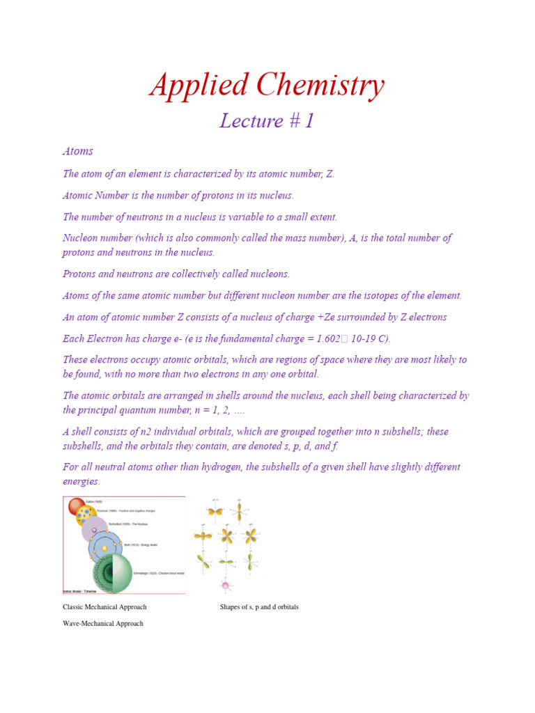 Applied Chemistry Pdf Chemical Bond Atomic Orbital