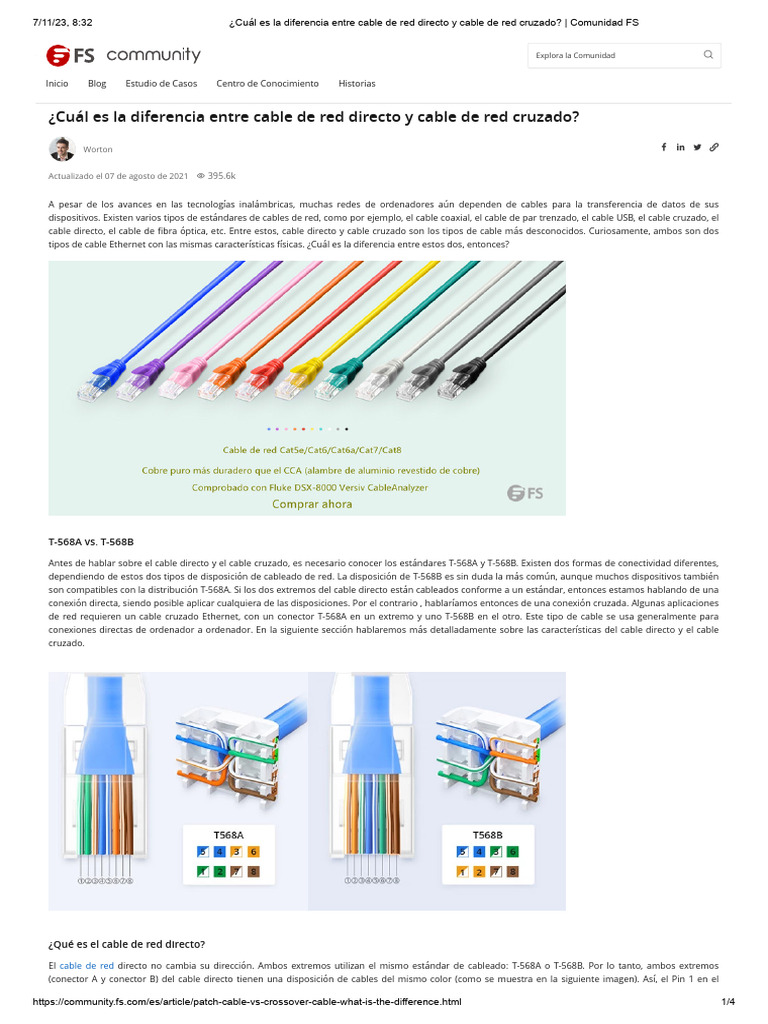 ¿Cuál Es La Diferencia Entre Cable de Red Directo y Cable de Red ...