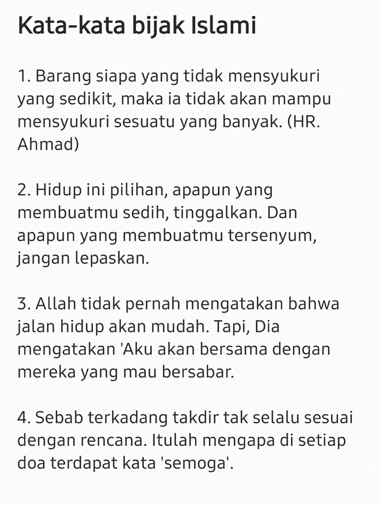 Kata-Kata Bijak Islami | PDF