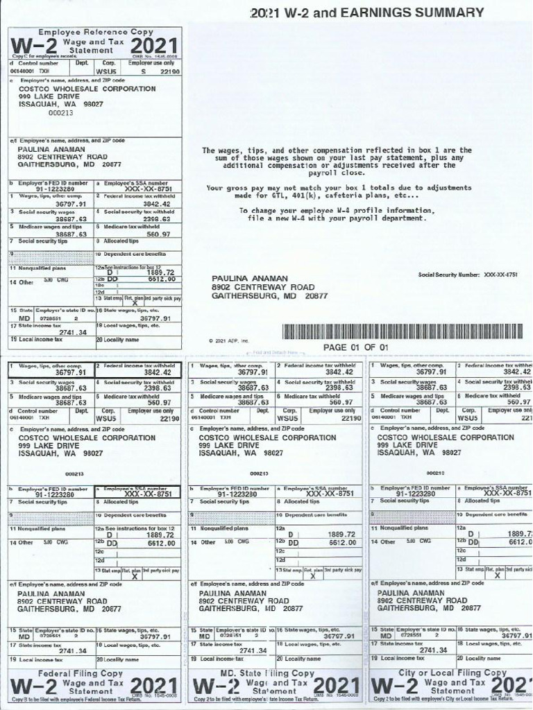 W2 Form | PDF