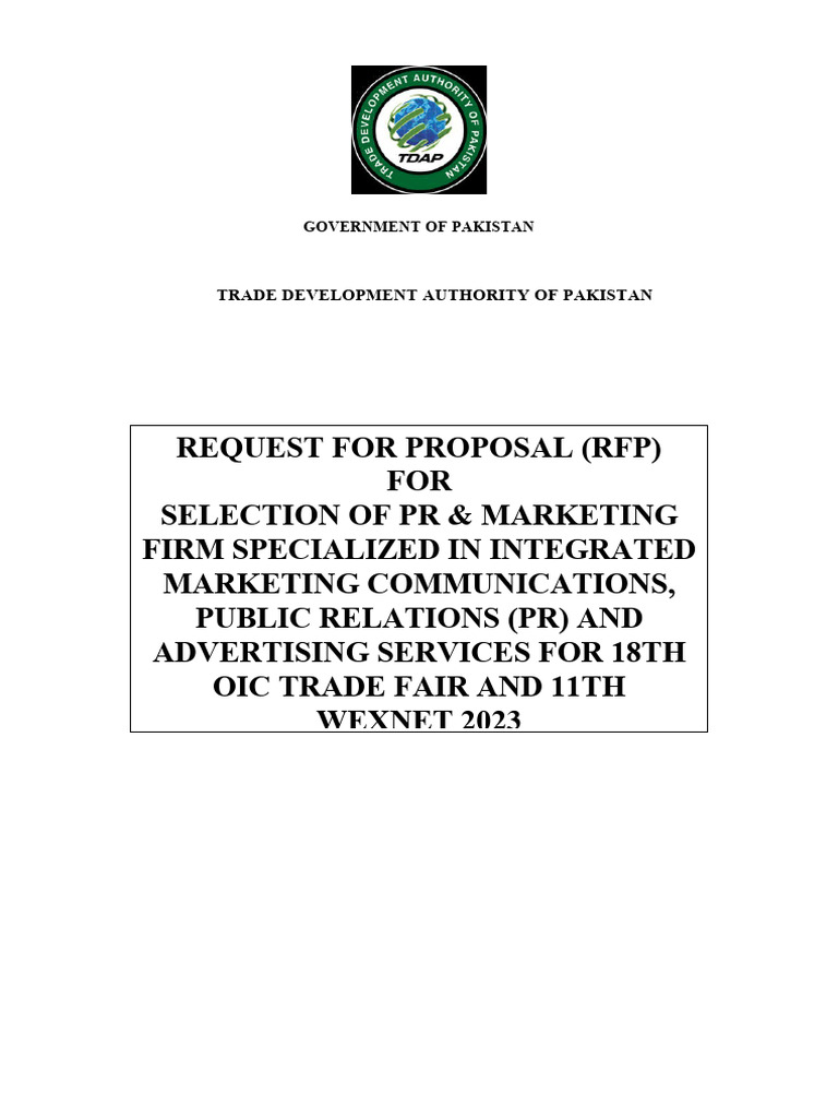 PR Marketing RFP For OIC Wexnet | PDF | Request For Proposal | Advertising