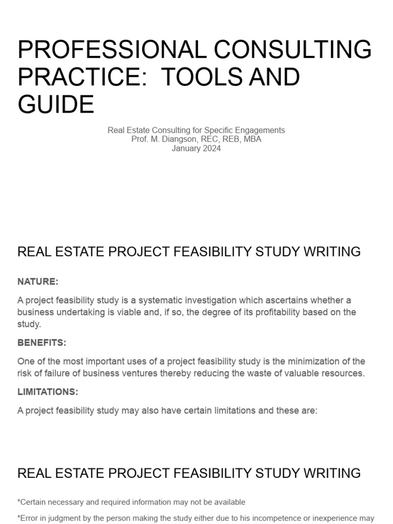 Professional Consulting Practice Tools and Guide | PDF | Feasibility ...