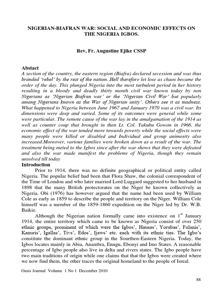 Nigerian Civil Biafran War | Download Free PDF | Igbo People | Biafra