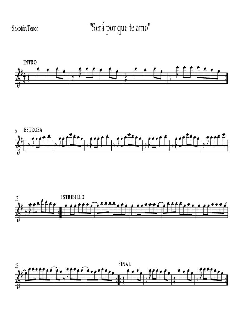 Sera Por Que Te Amo Saxo Tenor | PDF