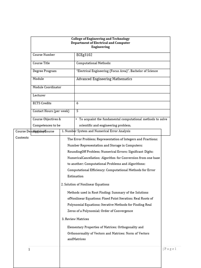 Computational Methods | PDF | Numerical Analysis | Equations